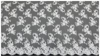 China Wholesale Pure White Chantilly Eyelash Lace Fabric Personalized Polyester Lace with Non-Elastic Feature for sale