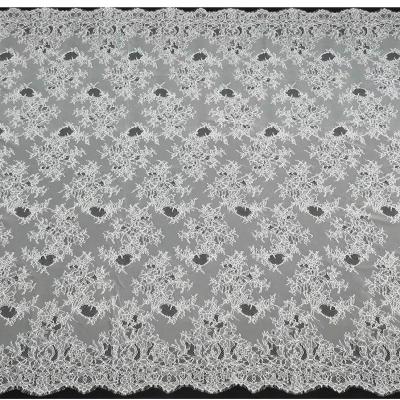 China High Quality DIY Fashion Lace Fabric for Wedding Dress Gown Eyelash Lace Edge Good for Dressmaking for sale
