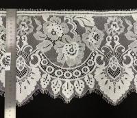 China French 23cm Elastic Lace Spandex Fabric Trimming for Wedding Dresses Eyelash Style for sale