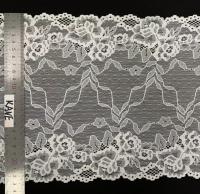 China French 23cm Elastic Lace Spandex Fabric Trimming for Wedding Dresses Eyelash Style for sale