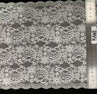 China French 23cm Elastic Lace Spandex Fabric Trimming for Wedding Dresses Eyelash Style for sale