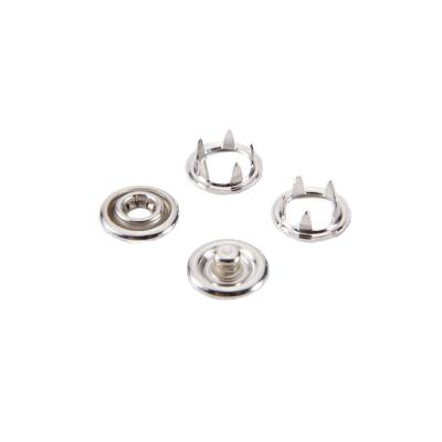 China High Quality 6mm Stainless Steel Baby Clothing Prong Snap Buttons with Plating Beads Decoration Shape Simple Design Washable for sale