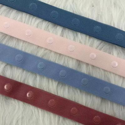 China Wholesale Snap Button Tape Polyester Plastic Buttons Tape for T-shirt  Shirt Baby Garments for sale