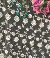 China High Quality Mesh Small Flower Embroider Fabric Cotton Daisy Clothing Accessory for Wedding Veil for sale