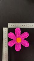 China Exquisite Crochet Flower Embroidery Patches 3D Handmade Fluffy Lace Crochet Patches Custom Embroidery for sale