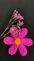 China Exquisite Crochet Flower Embroidery Patches 3D Handmade Fluffy Lace Crochet Patches Custom Embroidery for sale