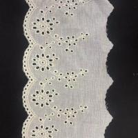 China Quality Retro Hollow Embroidery Edge Lace Trimming Pure Cotton Fabric with Lace Embroidery Accessory for Clothing Home Decor for sale
