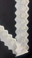 China Quality Retro Hollow Embroidery Edge Lace Trimming Pure Cotton Fabric with Lace Embroidery Accessory for Clothing Home Decor for sale