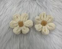 China Handmade 3D Knit Flower Puff Patches for Women's Clothing DIY Embroidery Crochet Lace Trim Embellished Knitted Cardigans for sale