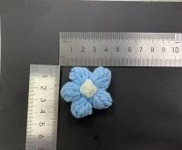China Handmade 3D Knit Flower Puff Patches for Women's Clothing DIY Embroidery Crochet Lace Trim Embellished Knitted Cardigans for sale