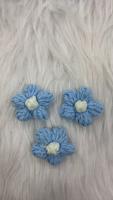 China Handmade 3D Knit Flower Puff Patches for Women's Clothing DIY Embroidery Crochet Lace Trim Embellished Knitted Cardigans for sale