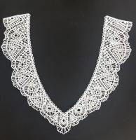 China Handmade Three-dimensional Flower Embroidery Soluble Lace Collar Milk Silk DIY Edge Trim Chest Flower for Personalized Fashion for sale