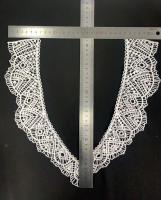 China Handmade Three-dimensional Flower Embroidery Soluble Lace Collar Milk Silk DIY Edge Trim Chest Flower for Personalized Fashion for sale