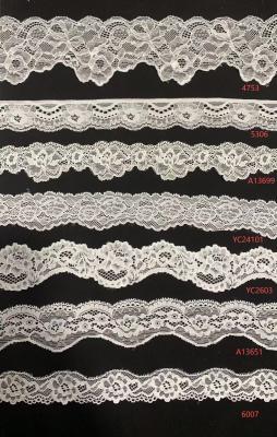 China New Wholesale 3-8cm Floral Nylon Spandex Lace Trim, Suitable for Clothes and Skirts for sale