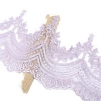 China Eco-Friendly Embroidered Cotton Wave Pattern Flower Mesh Lace Trim for Wedding Decorations Hats & Home Textiles for sale