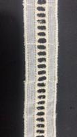 China 2.3cm 100% Cotton Openwork Lace Trim - Ribbed Pattern Fabric Border for sale