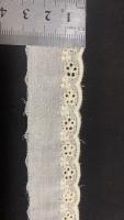 China 3cm 100% Cotton Eyelet Lace Trim - Floral Pattern Fabric Border for sale