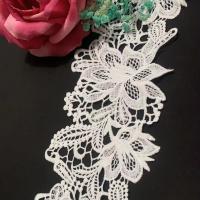 China 10cm Milk Silk Floral Lace Trim - Premium Protein Fiber Embroidered Edge Decor for sale