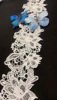 China 10cm Milk Silk Floral Lace Trim - Premium Protein Fiber Embroidered Edge Decor for sale