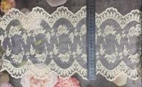 China Water Soluble Eco-Friendly Embroidery Mesh French Lace Trim for Wedding Skirt and Veil for sale