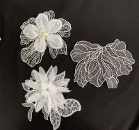 China 3D White Flower Belt Beads and Bead Tube Three-dimensional Mesh Flower  Wedding Dress Decorations Garment Accessories for sale