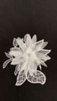 China 3D White Flower Belt Beads and Bead Tube Three-dimensional Mesh Flower  Wedding Dress Decorations Garment Accessories for sale