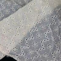 China 130cm Carving Hole Lace Fabric Cotton Embroider Fabric for Women's Dress for sale