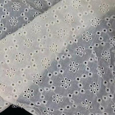 China 130cm Carving Hole Lace Fabric Cotton Embroider Fabric for Women's Dress for sale