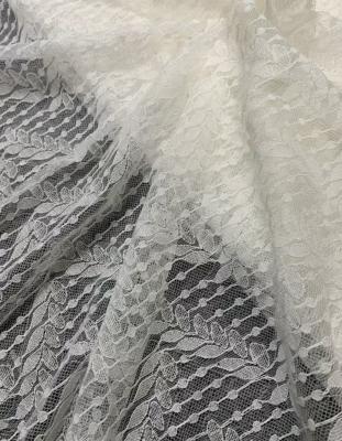 China Hot Sales Nylon +spandex Embroidery Lace Fabric  White Lace Fabric for Evening Dresses for sale
