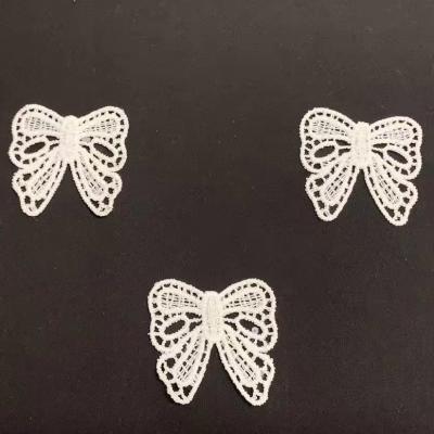 China Milk Silk Lace Bow Applique Embellishments - Soft Protein Fiber Decorative Bows for Fashion & Crafts for sale