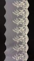 China 14cm Mesh Cotton Embroider  Lace  Trimming Water-soluble Embroidered Lace for Eco-Friendly  Wedding Veil for sale