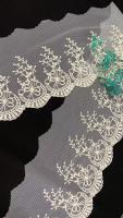 China 14cm Mesh Cotton Embroider  Lace  Trimming Water-soluble Embroidered Lace for Eco-Friendly  Wedding Veil for sale