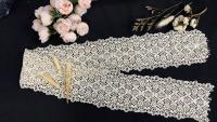 China Factory Wholesale Eco-Friendly 100% Cotton Sexy Vintage Geometric Embroidery Lace Edge Water Soluble French Lace Guipure Lace for sale