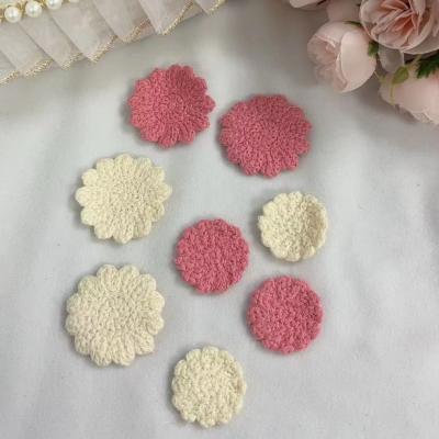 China 3.5cm Exquisite Embroidery Sunflower Cotton Patches Water-Soluble for Children's Clothing Accessories for sale