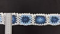 China Embroidery Crochet Lace Trim Handmade Square Crochet National Style Accessories Trim for Hat Decoration/bag Decoration/cup Mat for sale