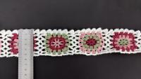 China Embroidery Crochet Lace Trim Handmade Square Crochet National Style Accessories Trim for Hat Decoration/bag Decoration/cup Mat for sale