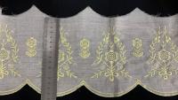 China Gold/Bule Silk Thread Cotton Holes Embroidered Water Soluble Lace Trim for Wedding Skirt Hem for sale