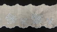 China Gold/Bule Silk Thread Cotton Holes Embroidered Water Soluble Lace Trim for Wedding Skirt Hem for sale