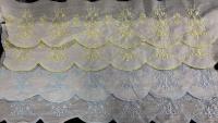 China Gold/Bule Silk Thread Cotton Holes Embroidered Water Soluble Lace Trim for Wedding Skirt Hem for sale