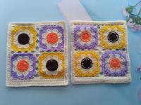 China Wholesale Handmade Crochet Square Embroidered Patches Flowery Lace Trims for Clothing Accessories Customisable Crochet Patches for sale