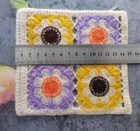 China Wholesale Handmade Crochet Square Embroidered Patches Flowery Lace Trims for Clothing Accessories Customisable Crochet Patches for sale