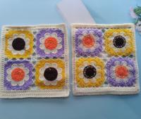 China Wholesale Handmade Crochet Square Embroidered Patches Flowery Lace Trims for Clothing Accessories Customisable Crochet Patches for sale
