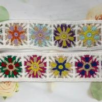 China Hand Hook Flower Embroidered Lace Trim Water-Soluble Cotton Fabric for Clothing Accessories for sale