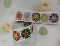 China Hand Hook Flower Embroidered Lace Trim Water-Soluble Cotton Fabric for Clothing Accessories for sale