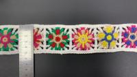 China Hand Hook Flower Embroidered Lace Trim Water-Soluble Cotton Fabric for Clothing Accessories for sale