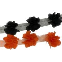 China 3D Organza Flower Mesh Lace Trim Elegant Wedding Dress Decoration Accessories for Shoes and Bags for sale