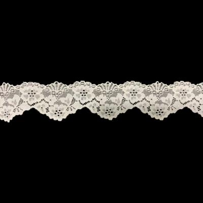 China 6cm White Elastic Nylon Spandex Waving Small Dong Silk Ribbon Collar Hem Cuffs Sleeves Underwear Bra for sale