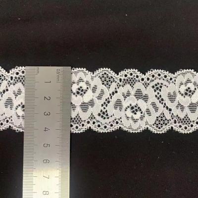 China Wholesale Elastic  Nylon Spandex Flower Wedding Lace Decoration 3cm 4cm White Elastic for Lingerie for Bridal Wholesaling for sale