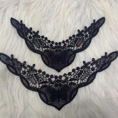 China New Style Water Soluble Polyester Embroidery Customizable Width Neck Lace Trim for Ladies' Dress Pajamas for sale