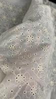 China Factory Wholesale All-cotton Embroidered Lace Fabric for Clothing Trimmings for sale